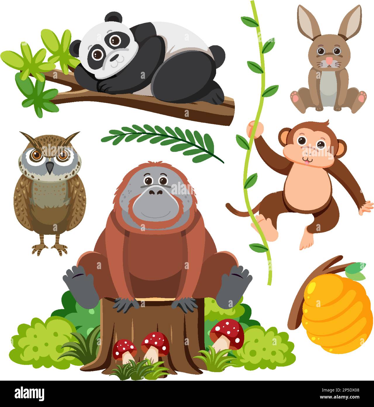 Wild Animals Cartoon Collection illustration Stock Vector Image & Art ...