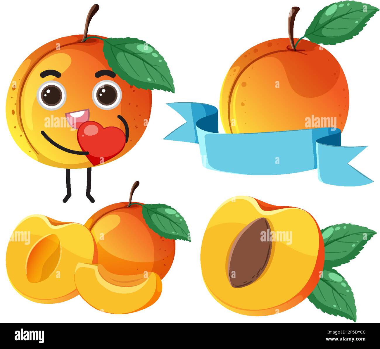 Set of mix peach cartoon illustration Stock Vector Image & Art - Alamy