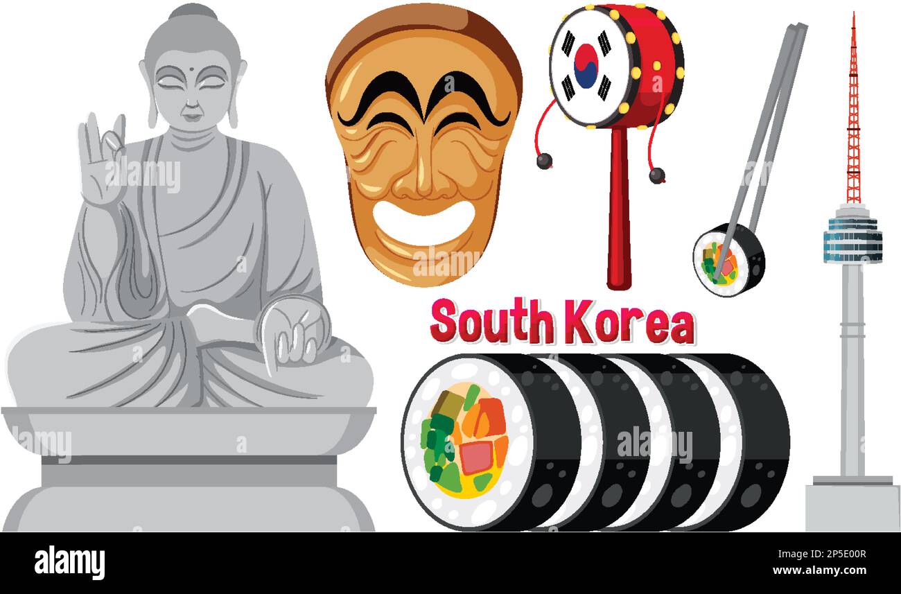 Korean element nation tradition symbol illustration Stock Vector Image ...