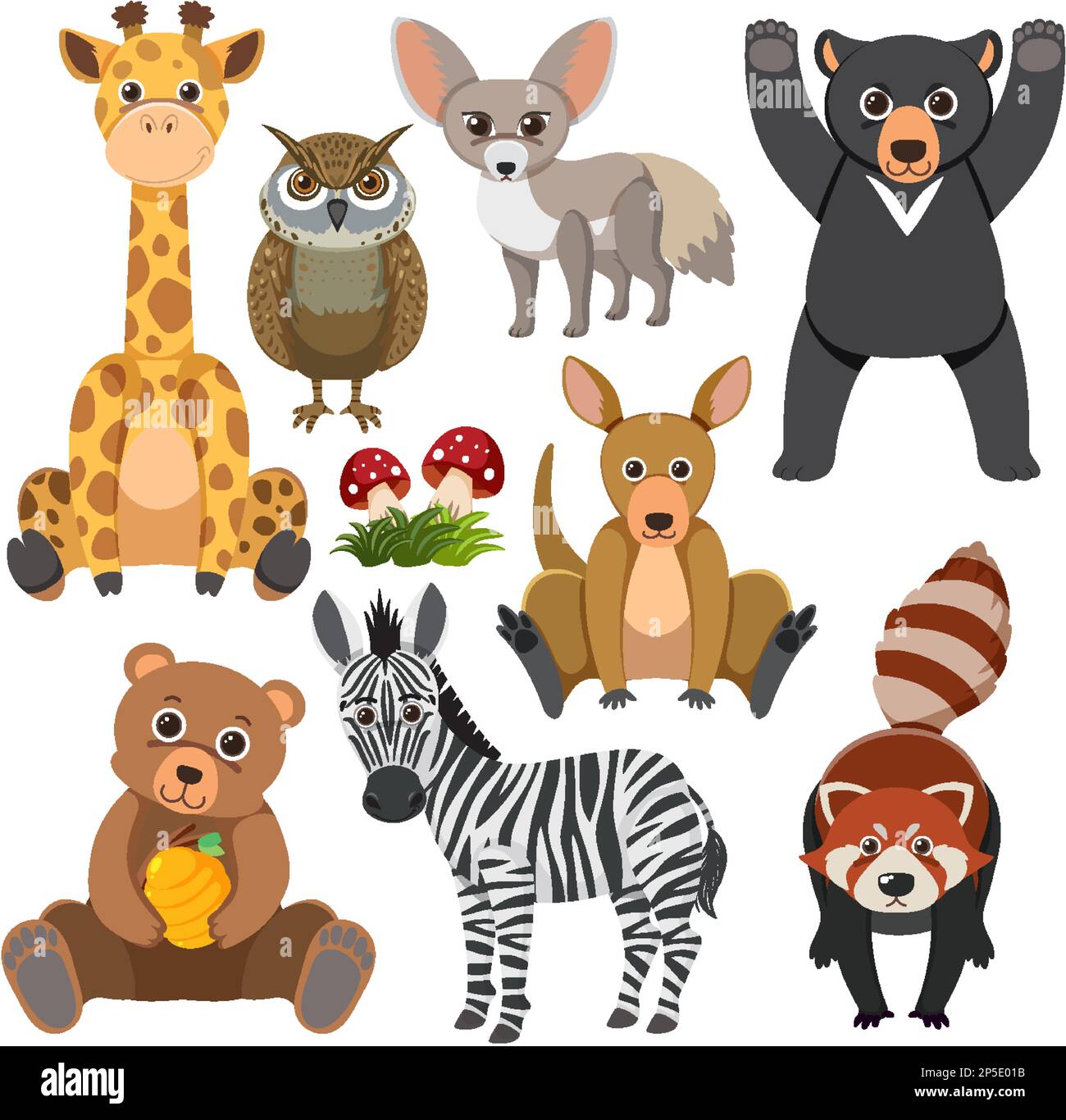 Wild Animals Cartoon Collection illustration Stock Vector Image & Art ...