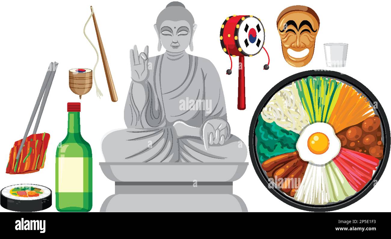 Korean element nation tradition symbol illustration Stock Vector Image ...