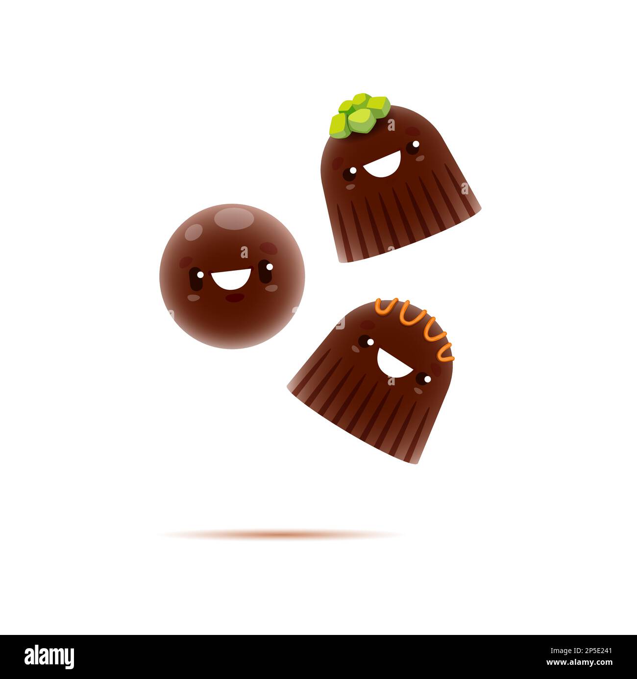 Cartoon chocolate candy characters, sweet dessert and vector ...