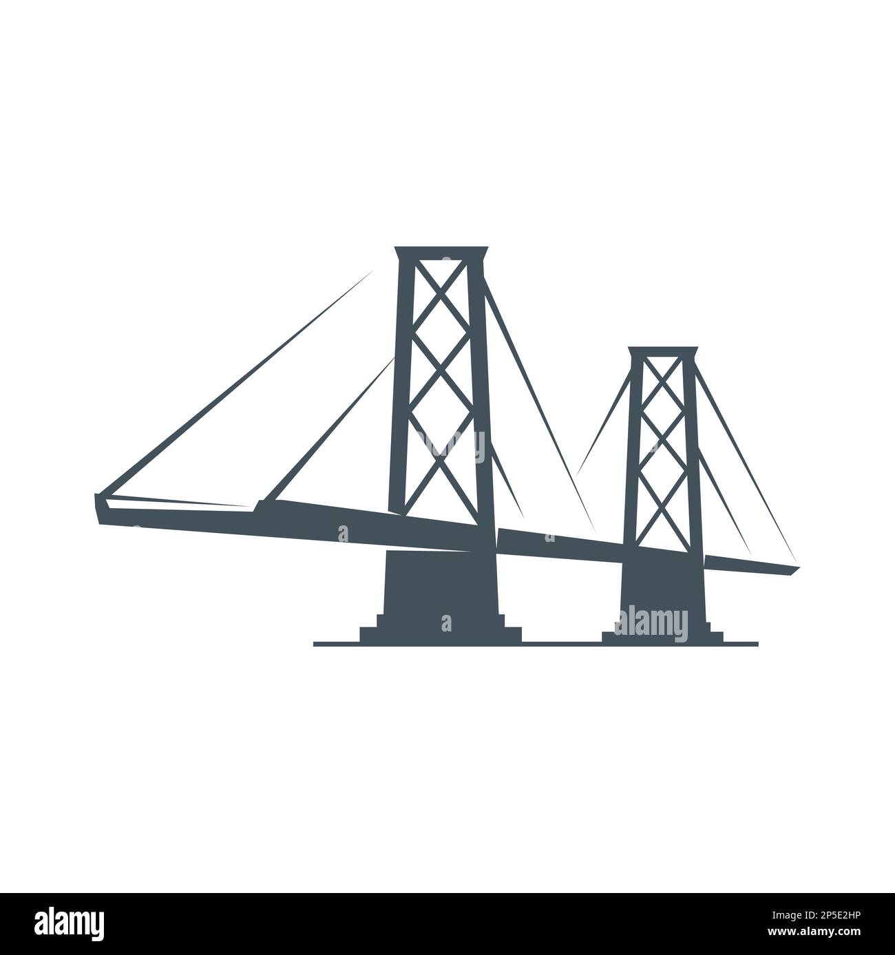 Bridge icon, construction, transportation and industrial building ...