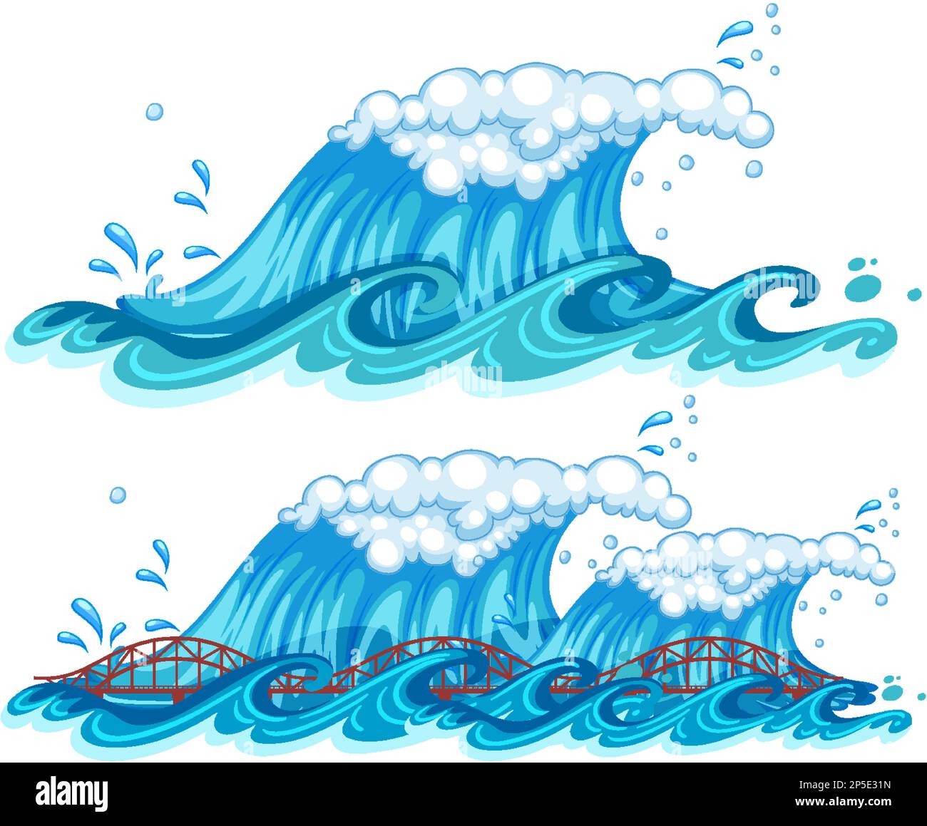 Tsunami drawing Cut Out Stock Images & Pictures - Alamy