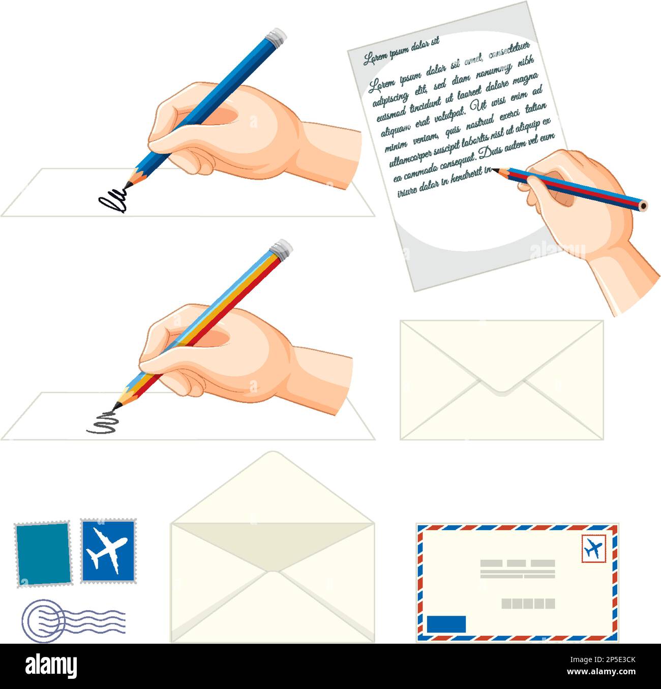 Set of mix letter writing illustration Stock Vector Image & Art - Alamy