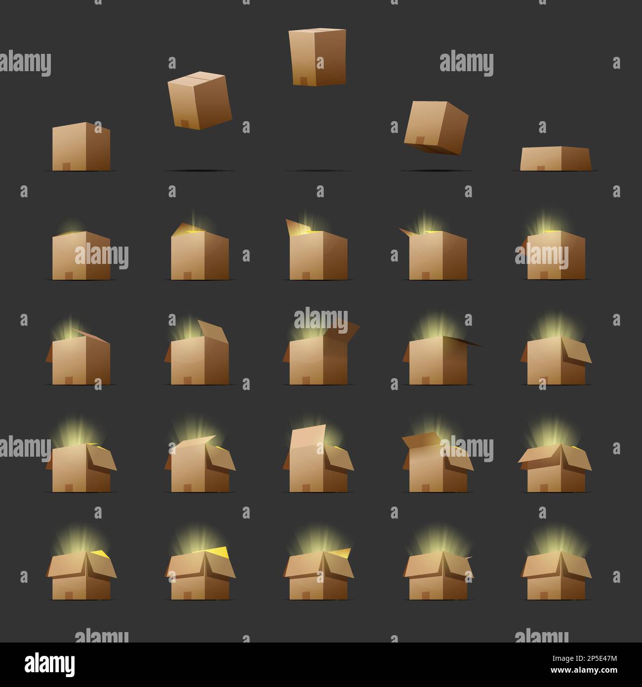 Jumping cartoon animated gift box sprite, vector game ui. Animation ... Jumping cartoon animated gift box sprite, vector game ui. Animation ...