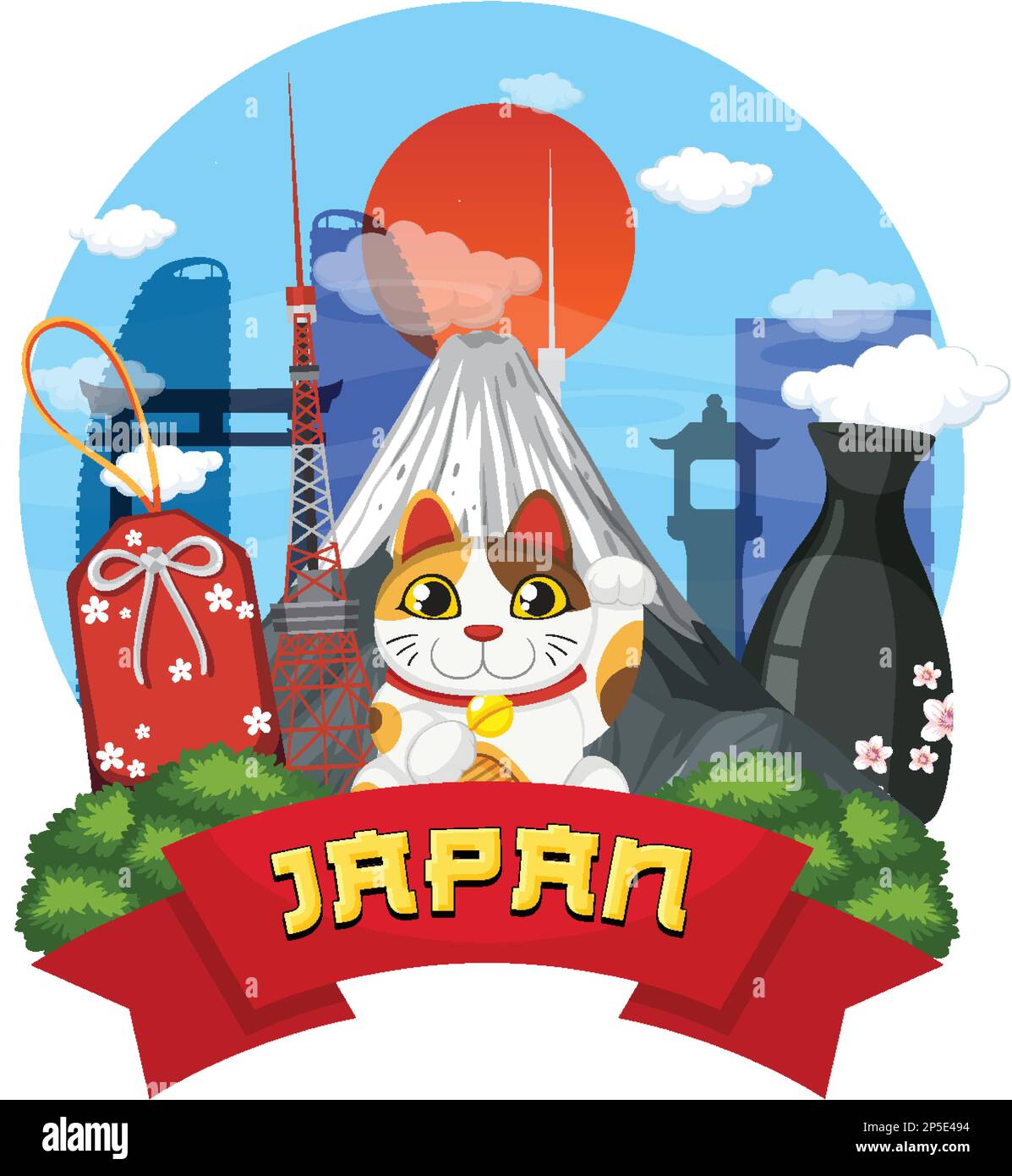 Japanese nation tradition element symbol illustration Stock Vector ...