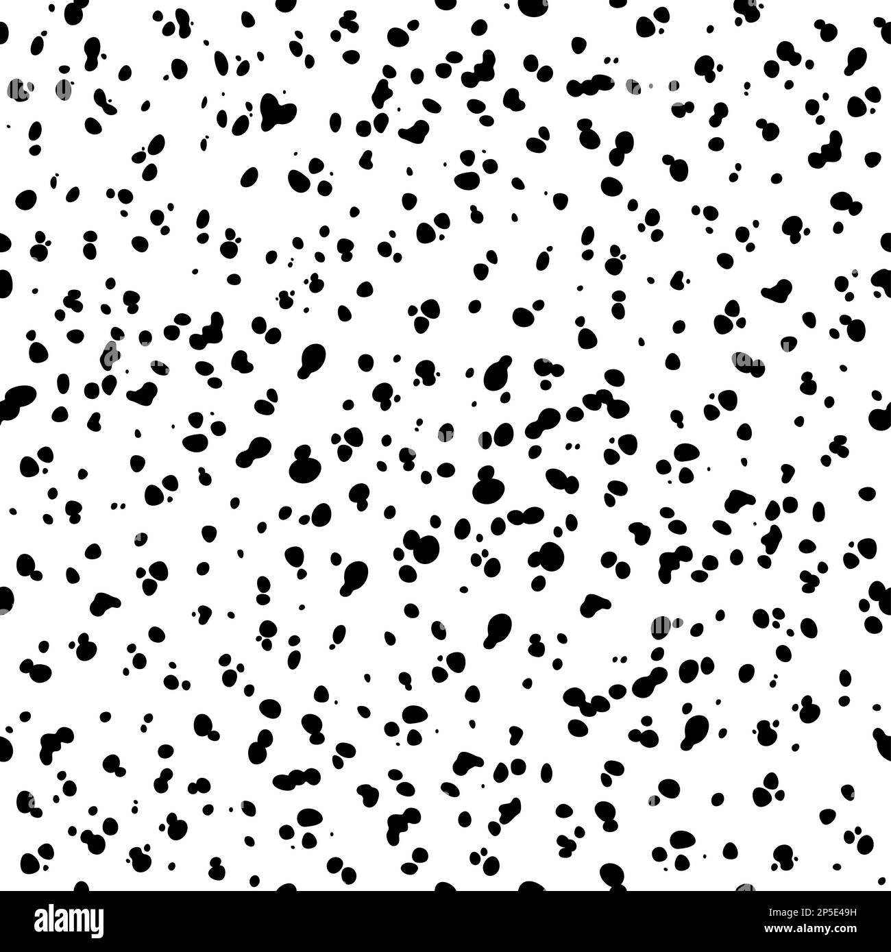 Dalmatian or cow seamless pattern. Vector animal skin texture, black spots print on white ...