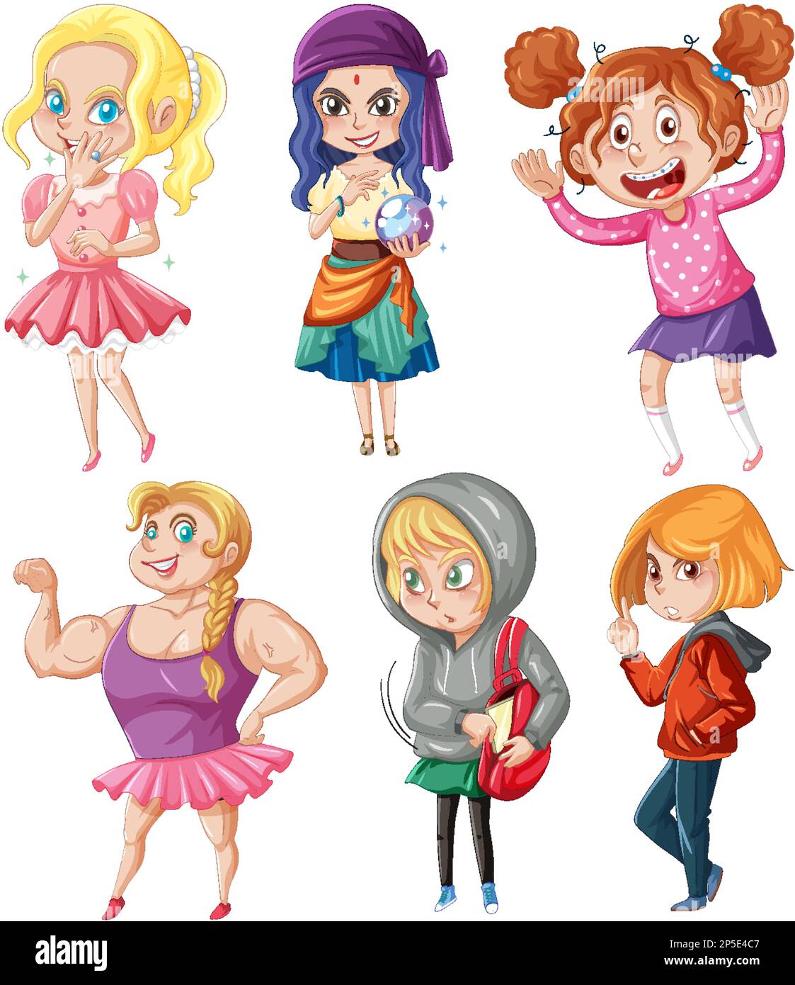 Set of cute cartoon character illustration Stock Vector Image & Art - Alamy