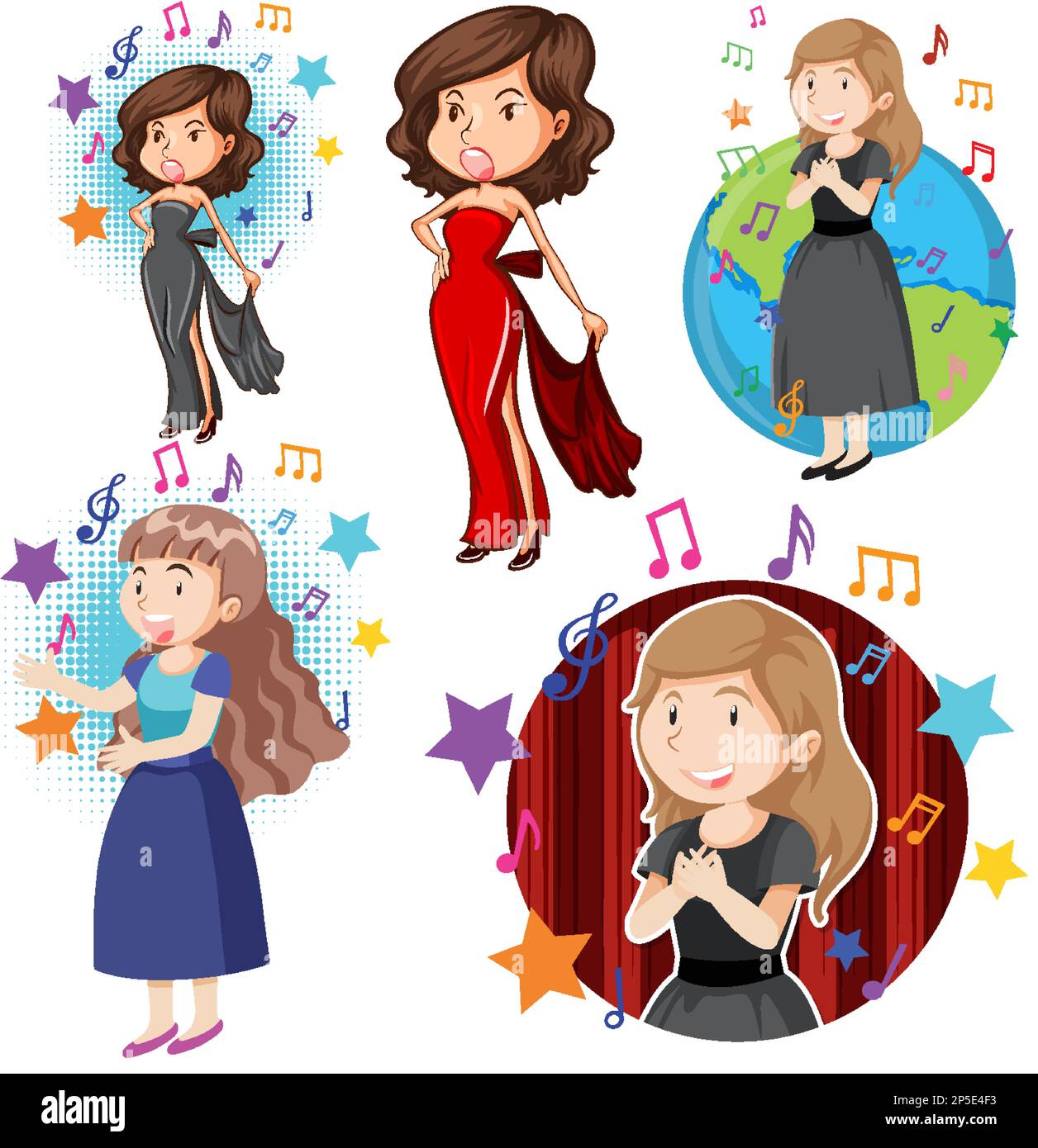 Set of mix classical singer illustration Stock Vector Image & Art - Alamy