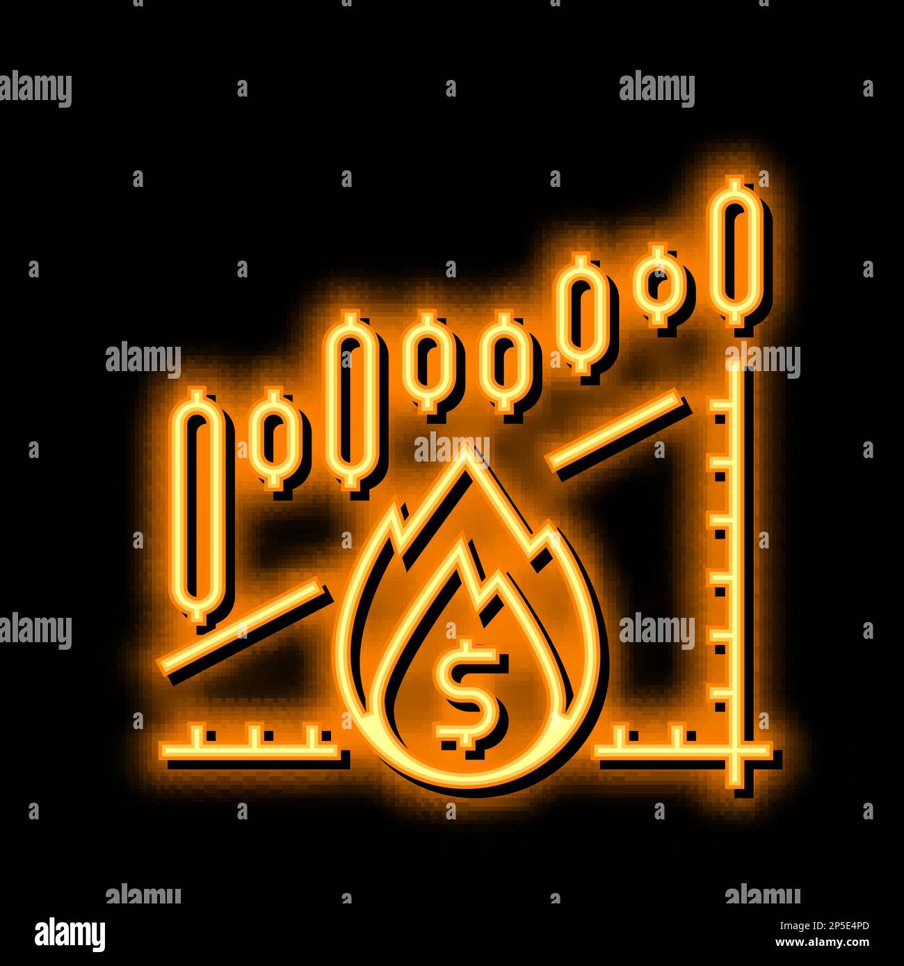 Stock Inflation Neon Glow Icon Illustration Stock Vector Image And Art