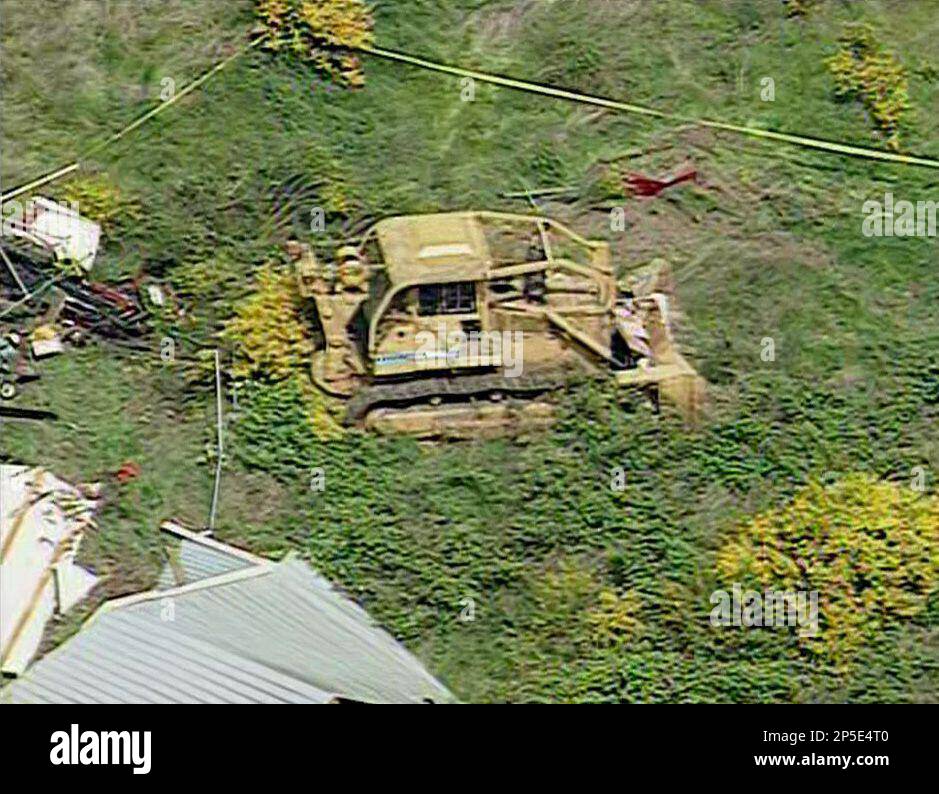 This frame grame from aerial video footage provided by KOMO-TV shows ...