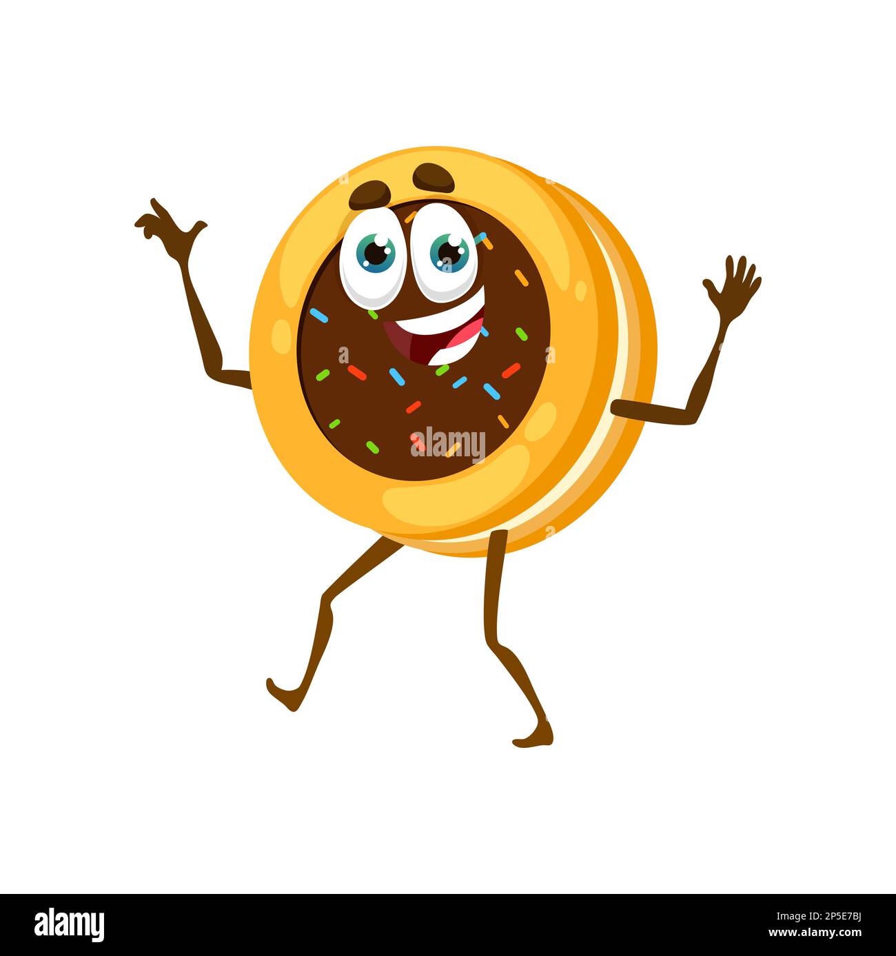 Cartoon cookie funny character, sweet biscuit with face, vector pastry ...
