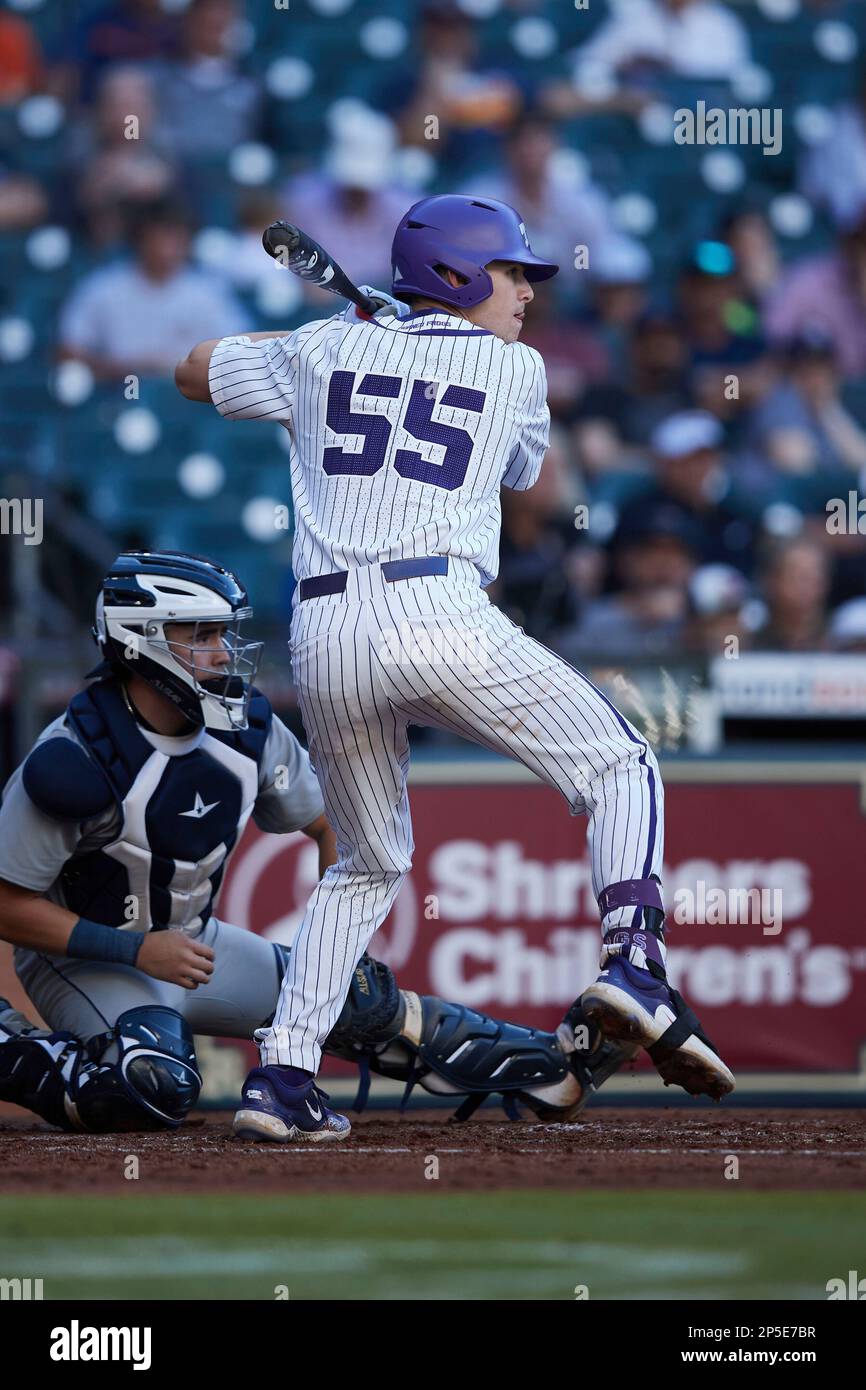 Brayden Taylor (55) of the Texas Christian Horned Frogs at bat against ...