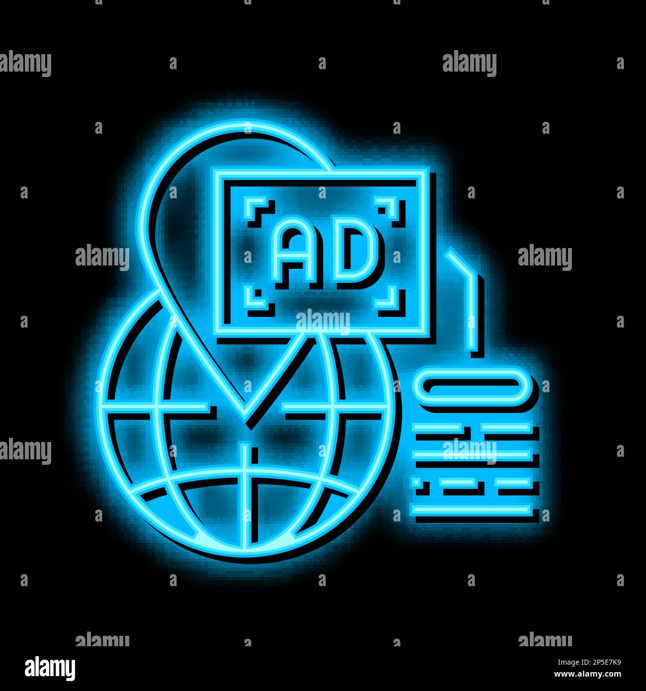 location advertising neon glow icon illustration Stock Vector Image ...