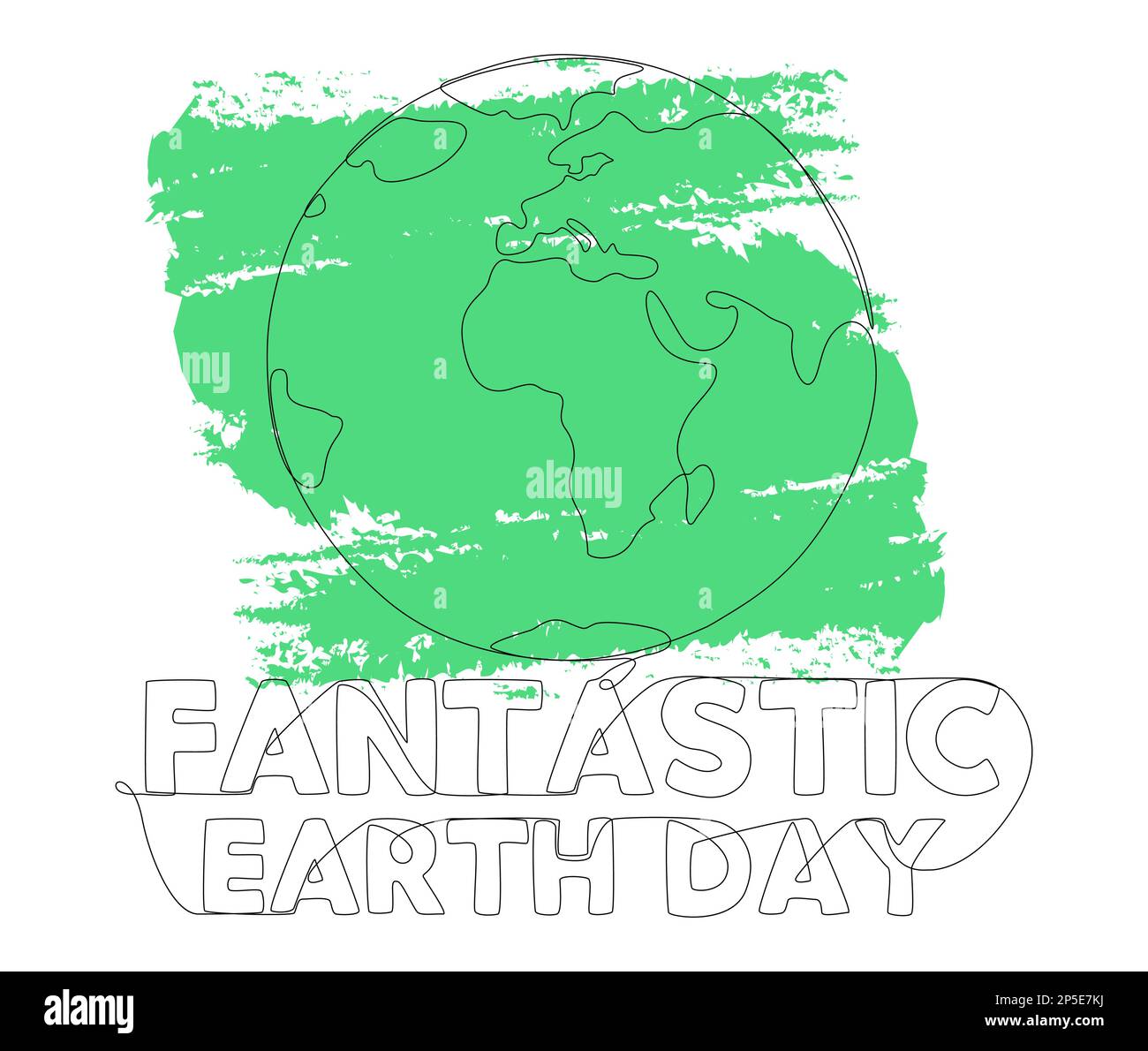 One continuous line of Fantastic Earth Day word. Thin Line Illustration ...
