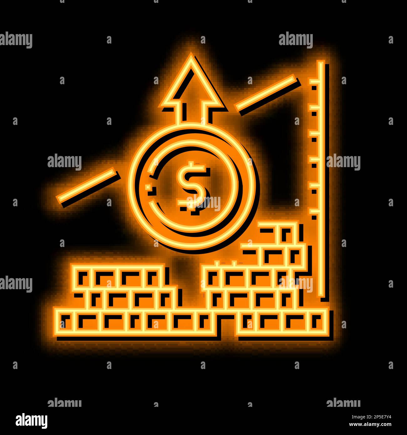 Inflation Finance Neon Glow Icon Illustration Stock Vector Image And Art