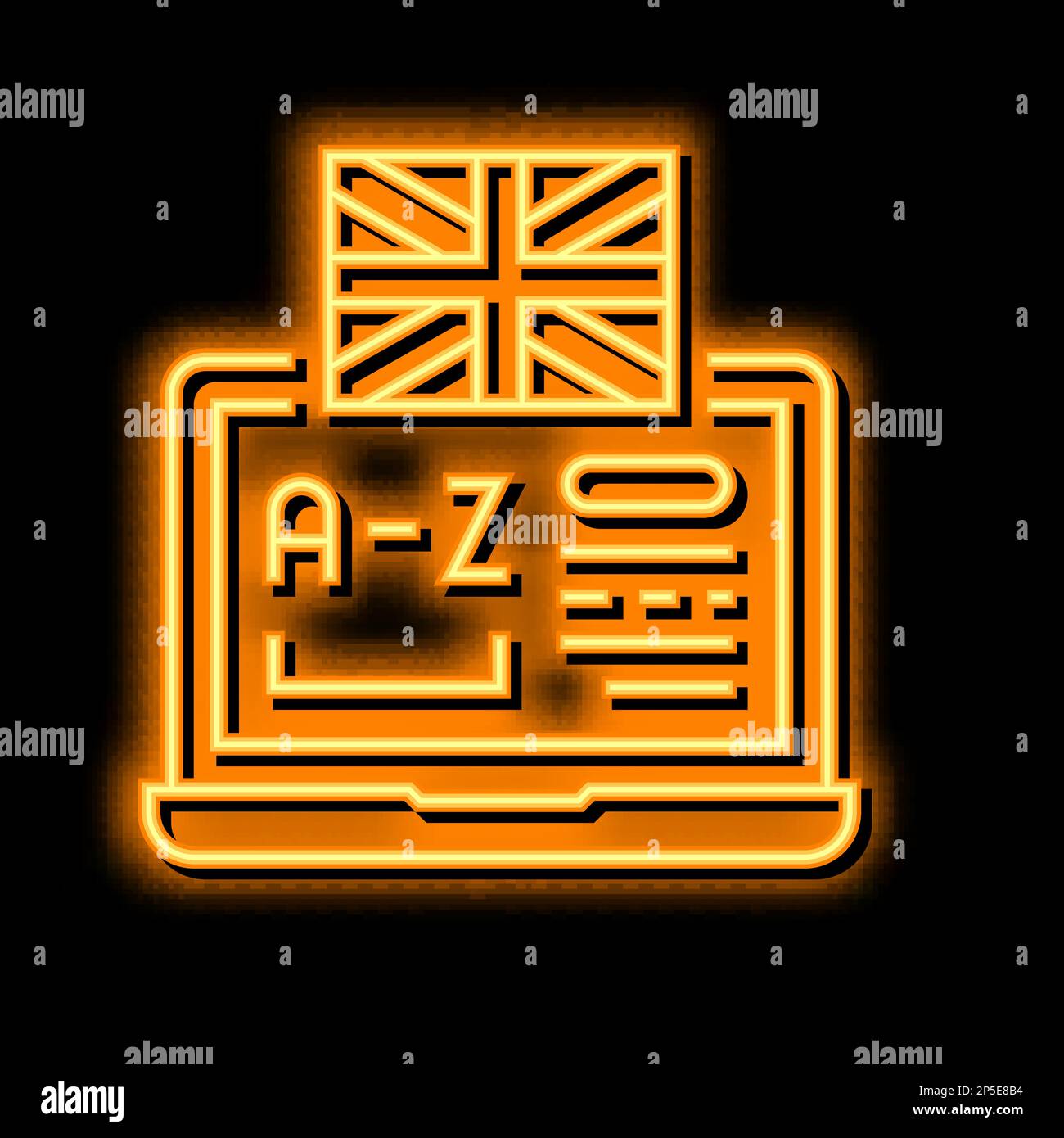 learn english neon glow icon illustration Stock Vector Image & Art - Alamy
