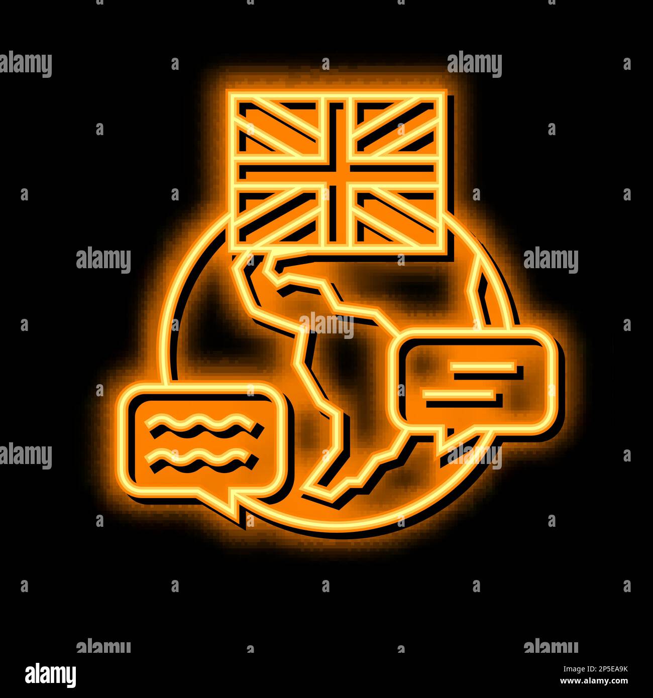 language english neon glow icon illustration Stock Vector Image & Art ...