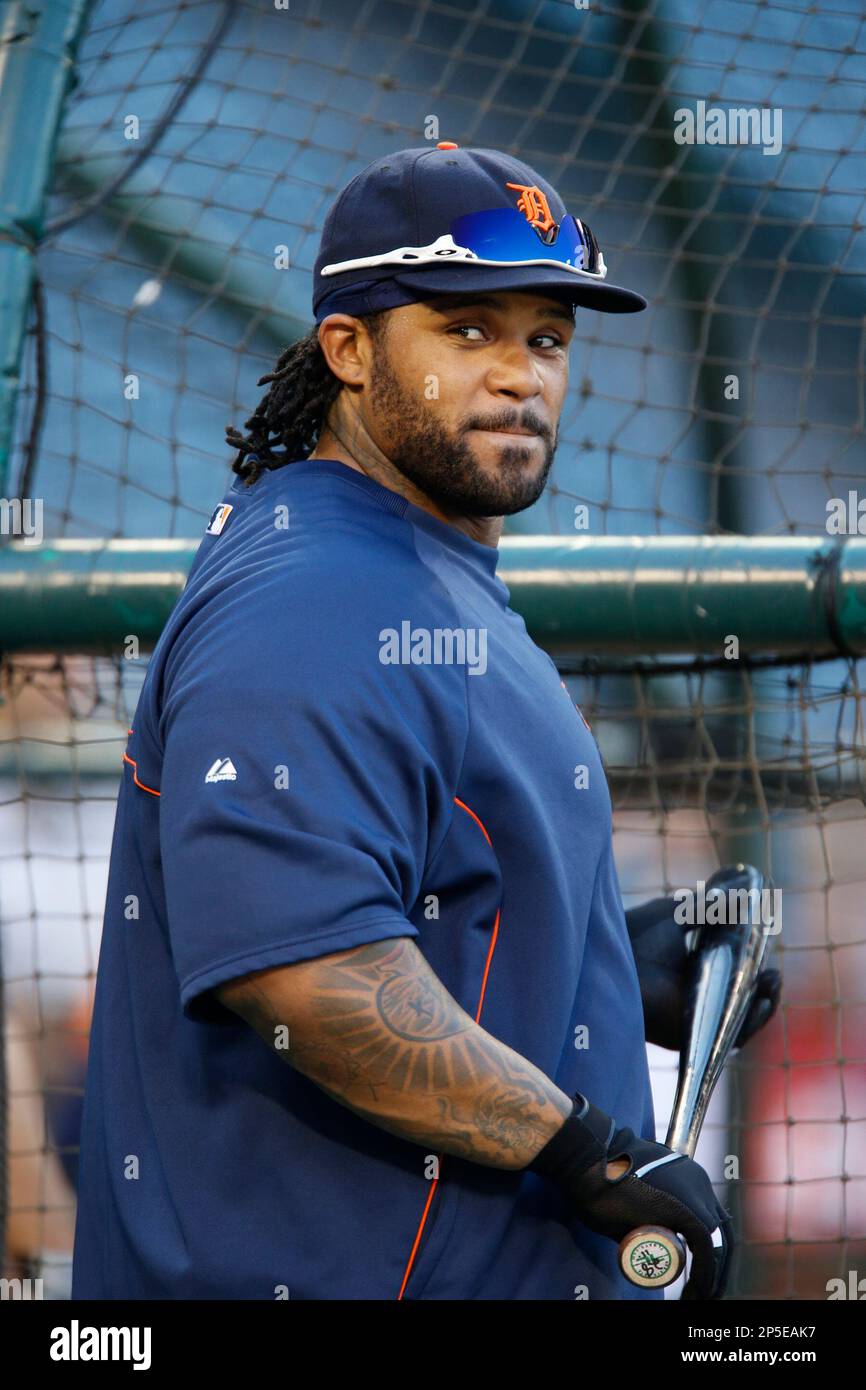 Prince Fielder #28 of the Detroit Tigers before a game against the Los ...