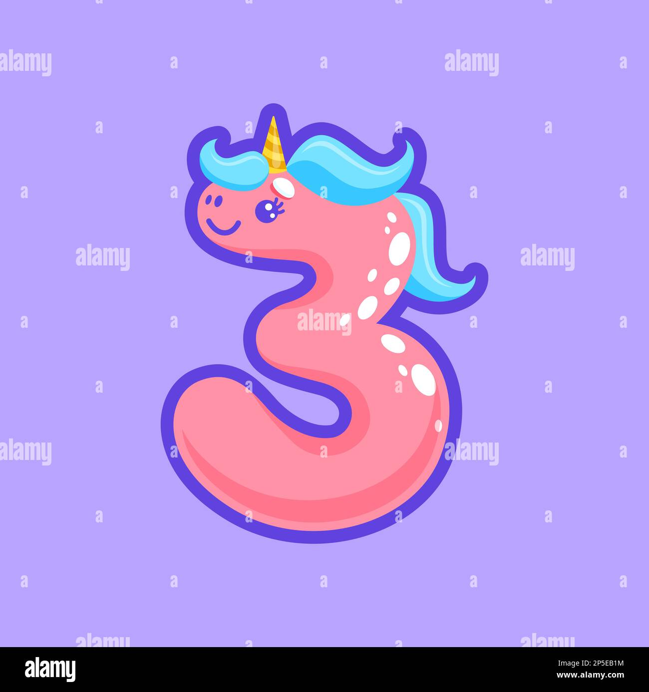 Three digit ABC font element, unicorn font cartoon numeral, calendar ...