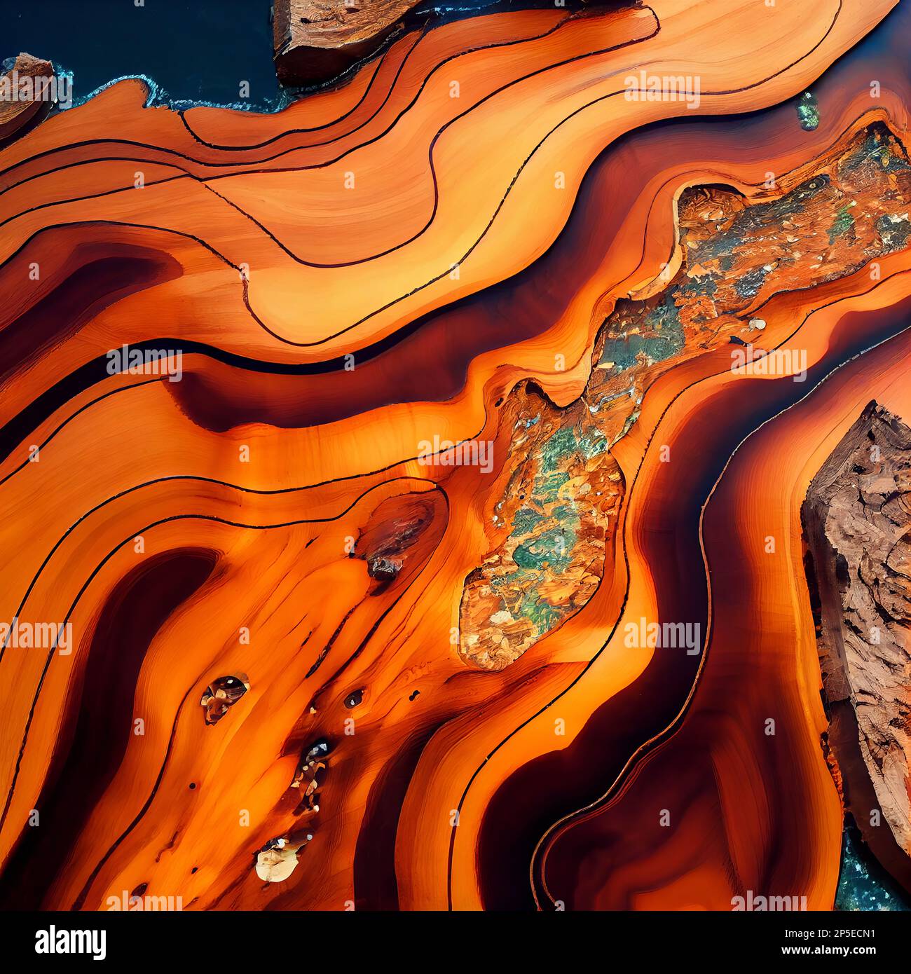 Wood slab with epoxy resin surface abstract background. Decorative ...