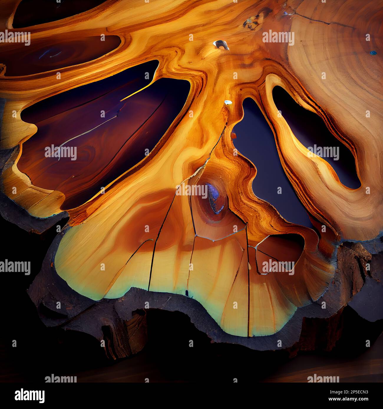 Wood slab with epoxy resin surface abstract background. Decorative ...