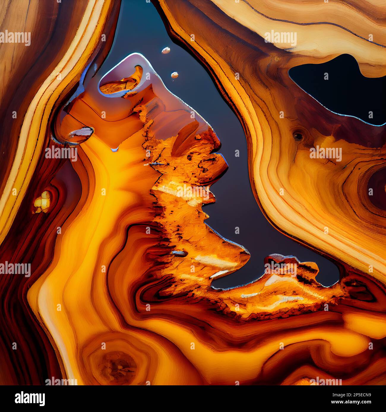 Wood slab with epoxy resin river surface abstract background ...