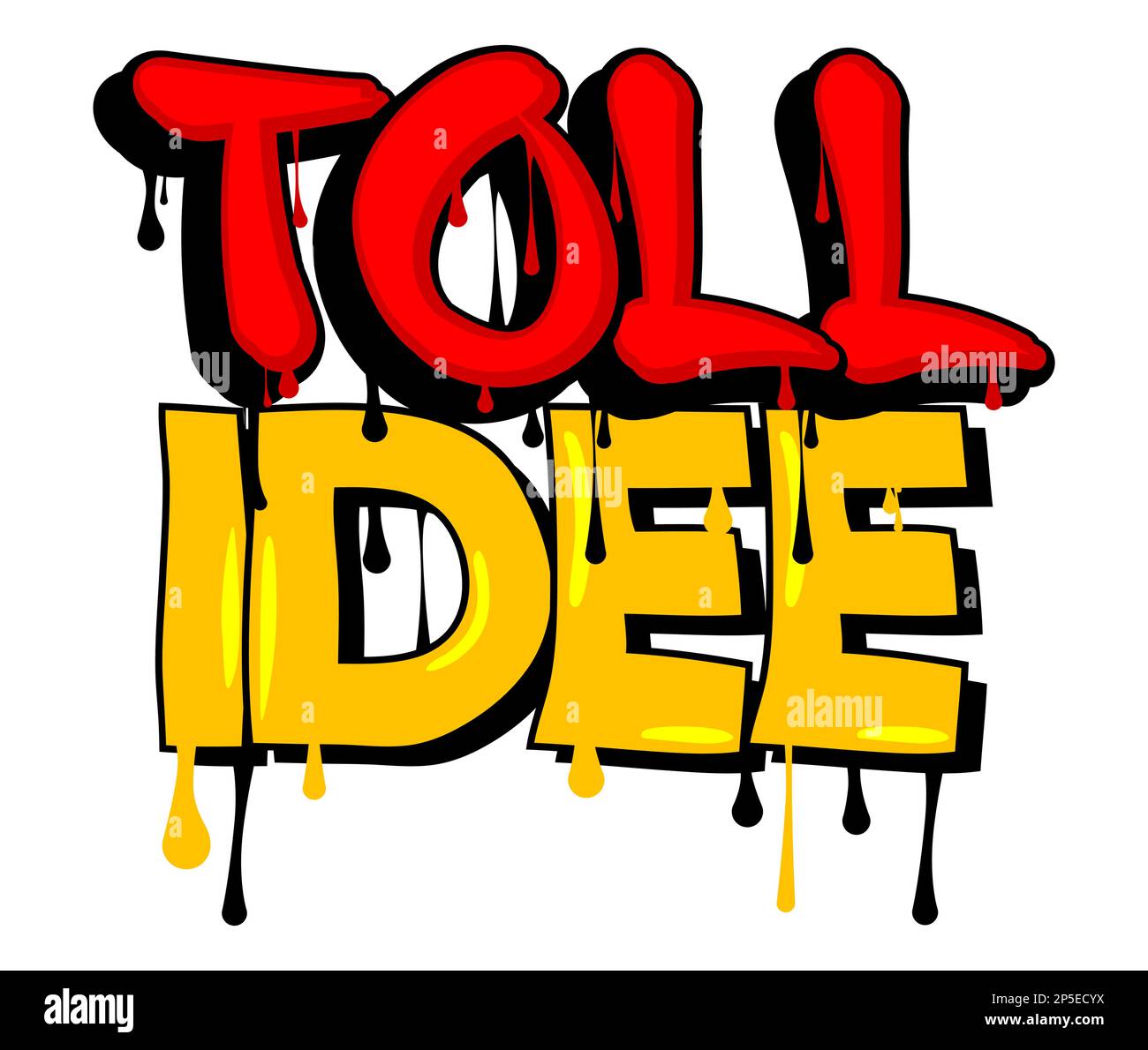 German words for Toll Idee means Terrific Idea. Graffiti tag. Abstract ...
