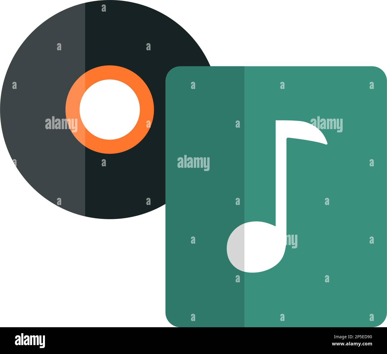 Flat design music album icon. cd and album. Editable vector Stock ...