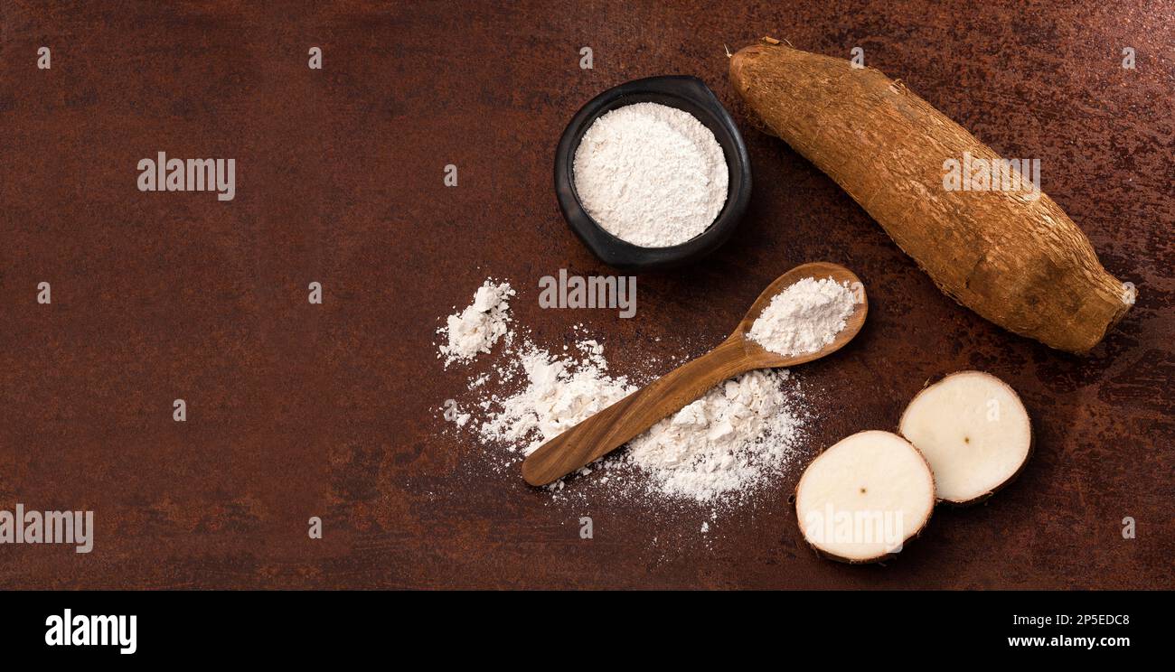 Organic cassava root starch - Manihot esculenta Stock Photo - Alamy