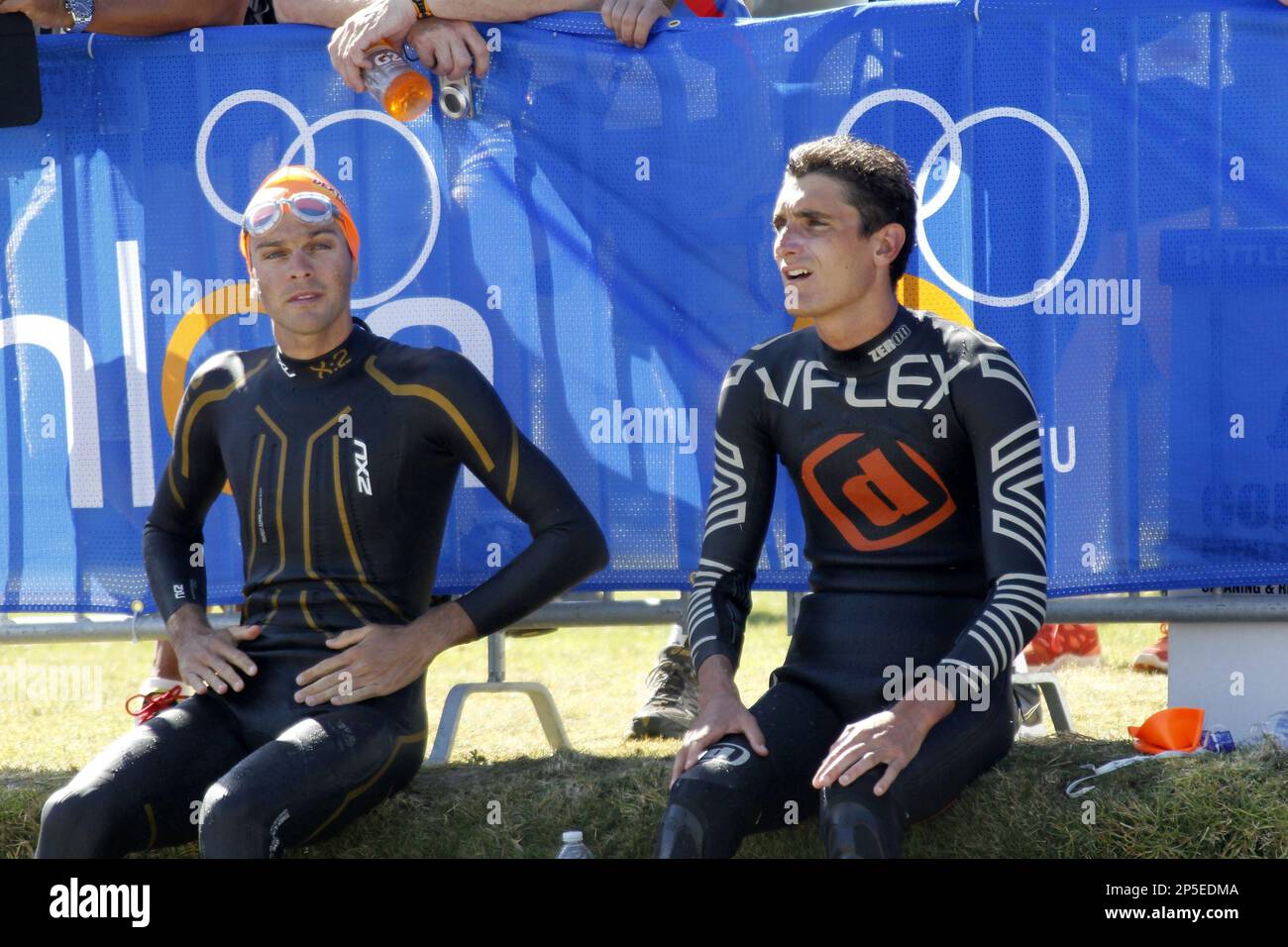 Aaron Royle, left, of Australia, and Laurent Vidal, of France, at the ...