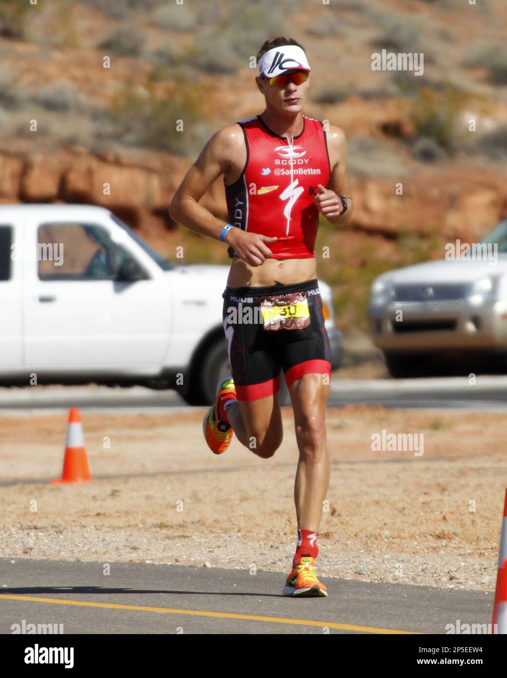 Sam Betten, of Australia, at the Ironman 70.3 St. George, May 4, 2013 ...