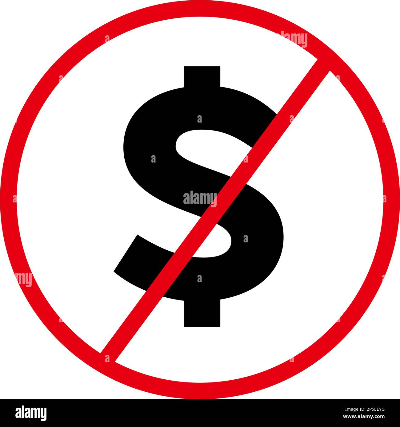 Dollar prohibited sign. No transaction allowed. Editable vector Stock ...