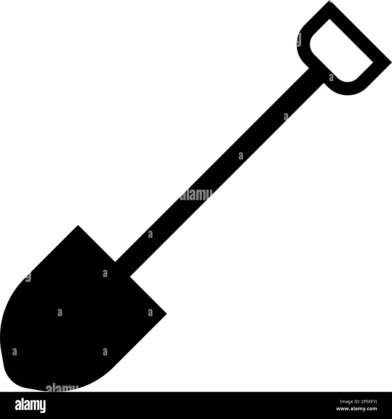 Shovel silhouette icon. Dig. Mining. Editable vector Stock Vector Image ...