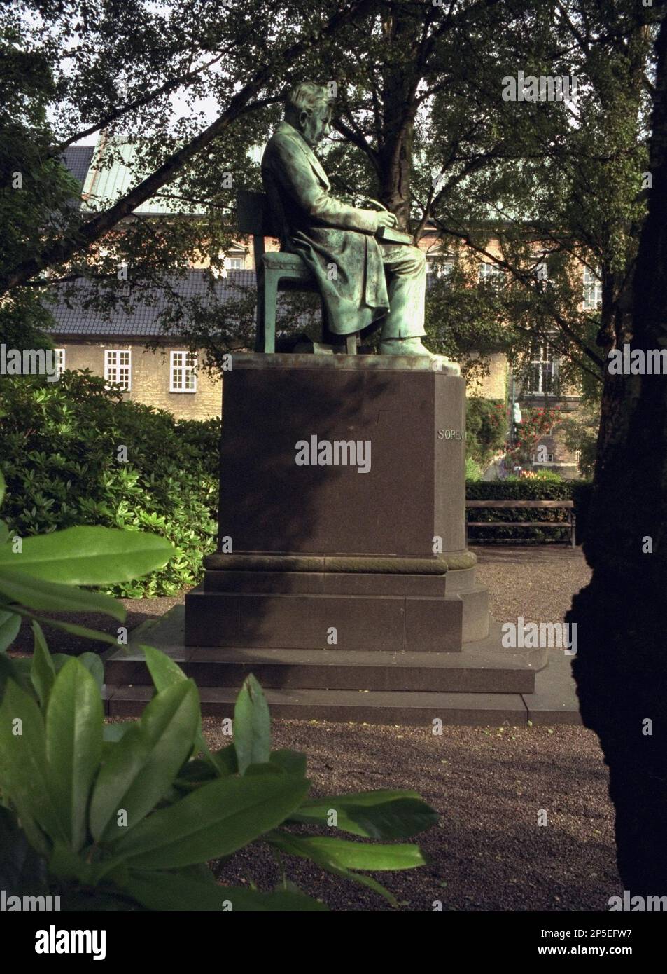 This photo taken June 28, 1999 shows the statue of Danish philosopher ...