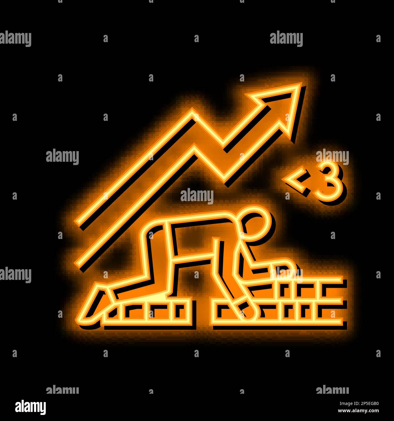 Creeping Inflation Neon Glow Icon Illustration Stock Vector Image And Art