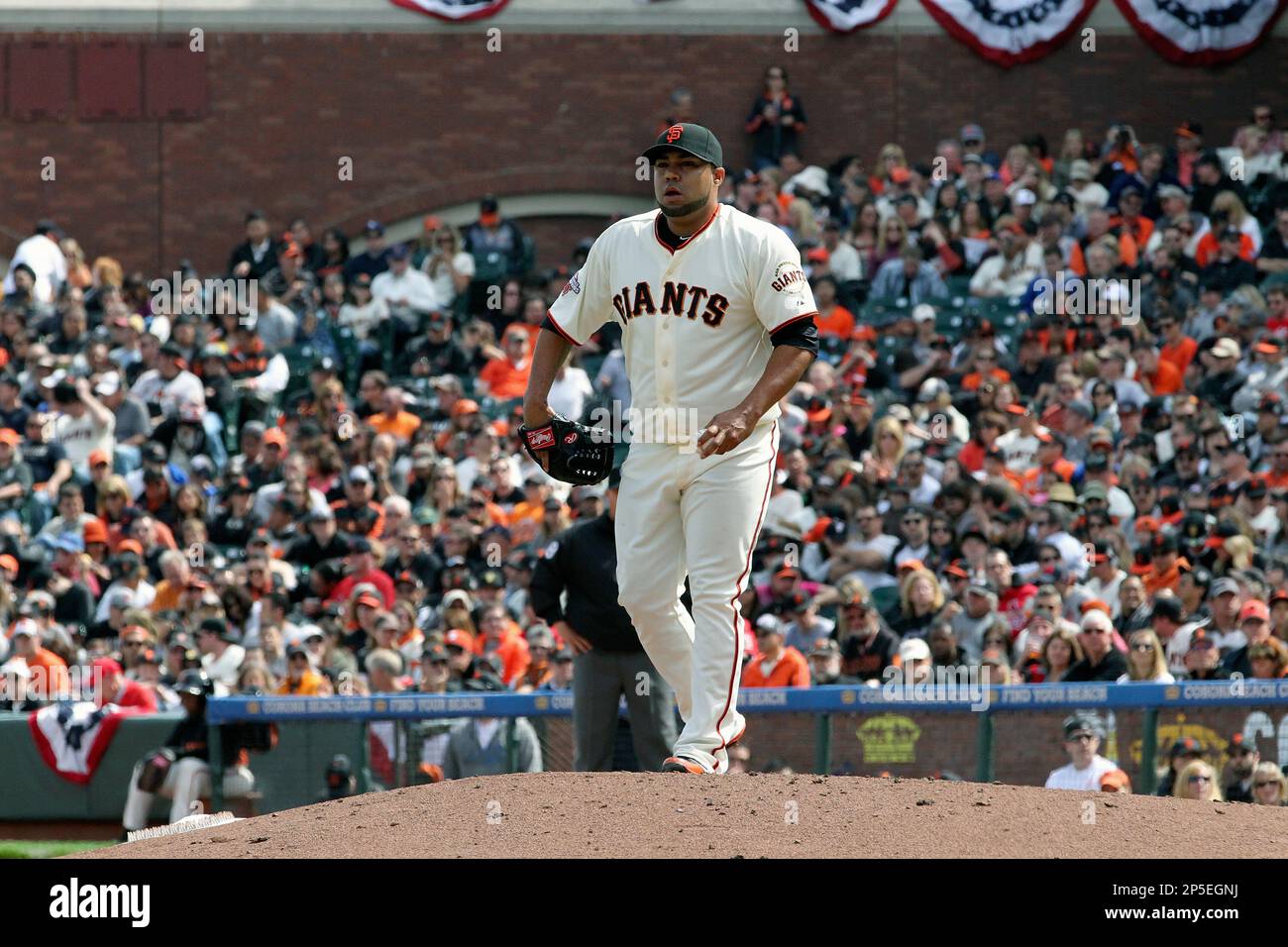 San Francisco Giants relief pitcher Jose Mijares (50) on the mound ...