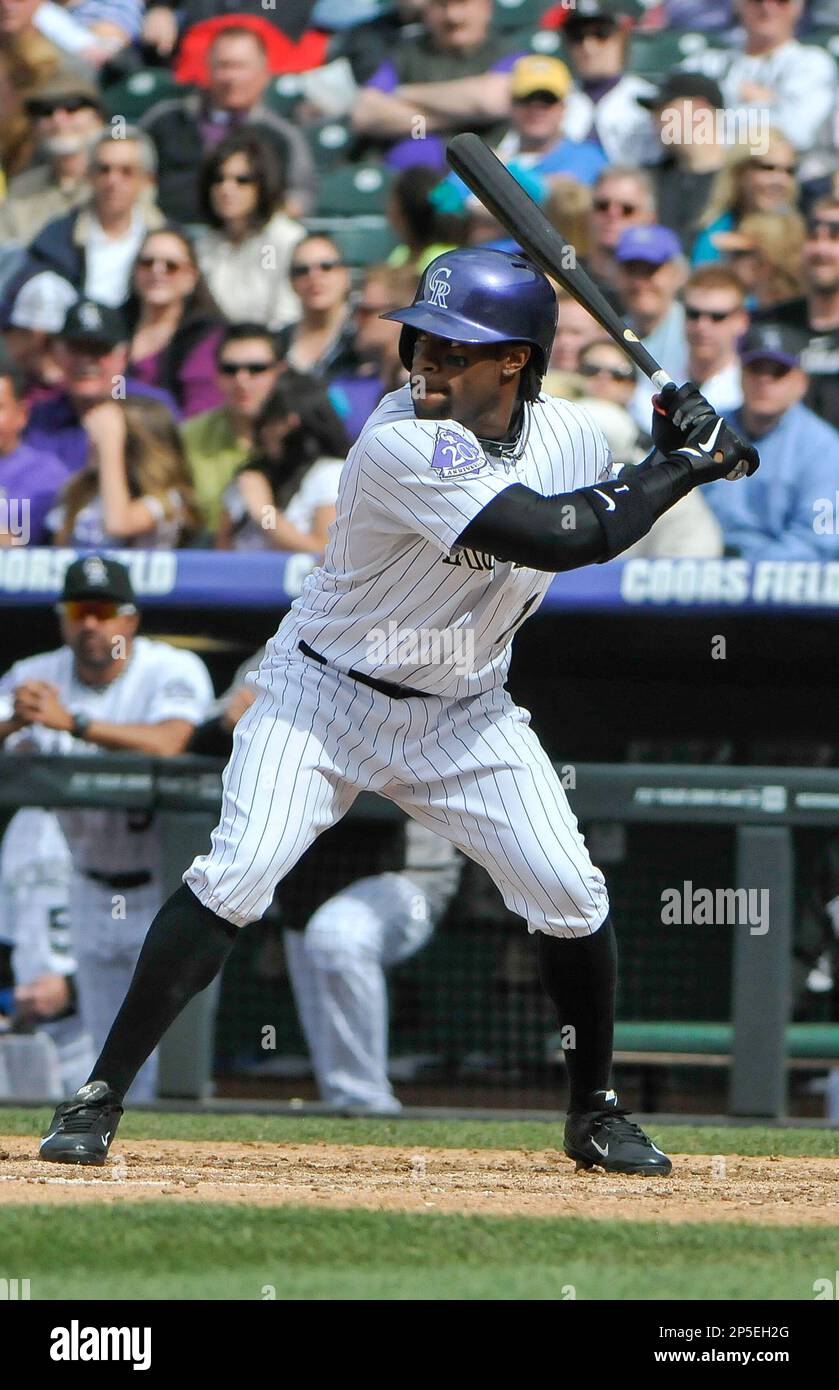 Colorado Rockies Eric Young (1) during a game against the Arizona ...