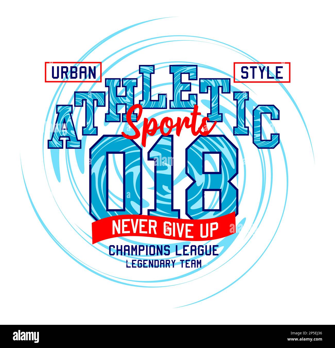 Athletic sports, never give up, design graphic for print on t shirts ...
