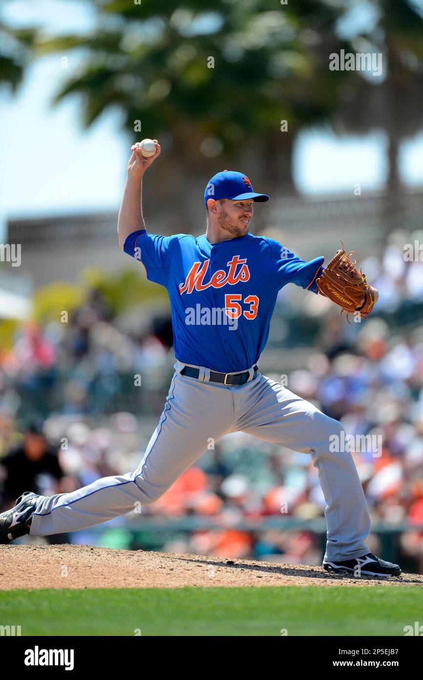 New York Mets pitcher Jeremy Hefner #53 during a Spring Training game ...