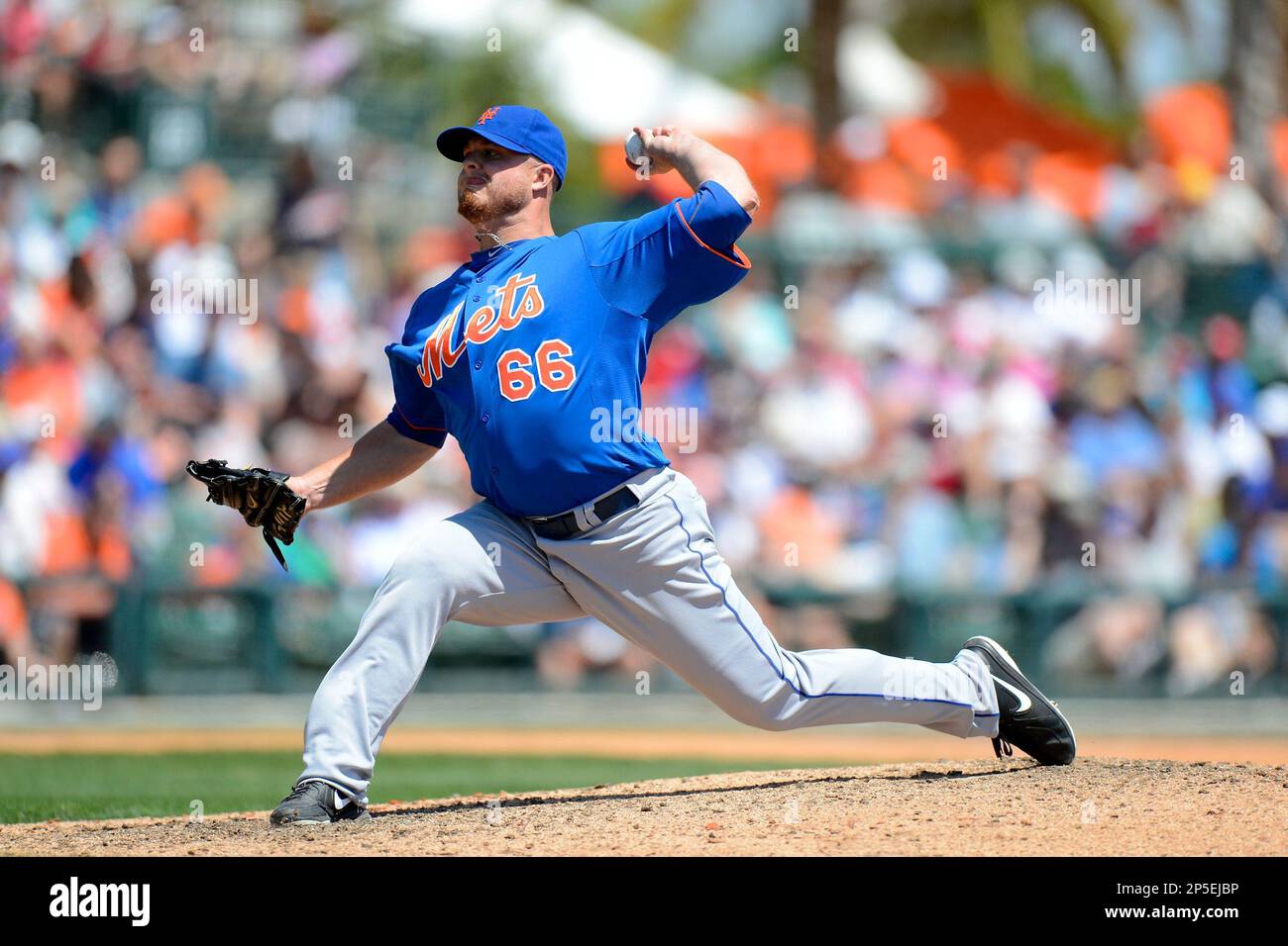 New York Mets pitcher Josh Edgin #66 during a Spring Training game ...