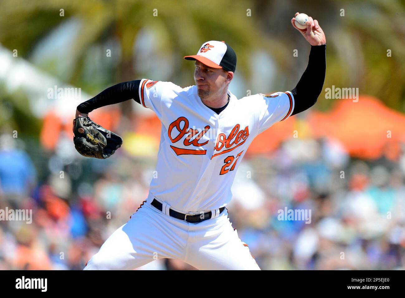 Baltimore Orioles pitcher Mark Hendrickson #27 during a Spring Training ...