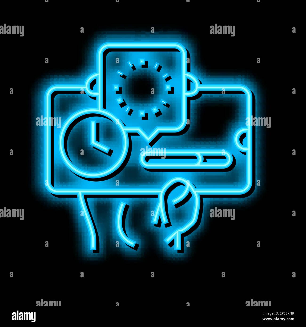 downloading process ephemeral neon glow icon illustration Stock Vector ...