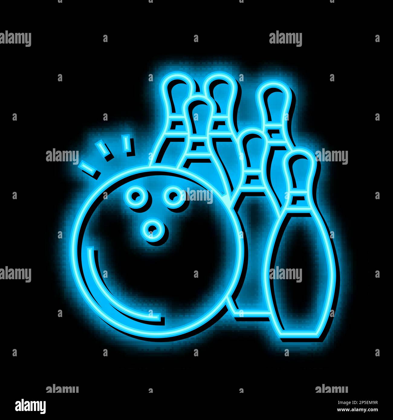 bowling game neon glow icon illustration Stock Vector Image & Art - Alamy