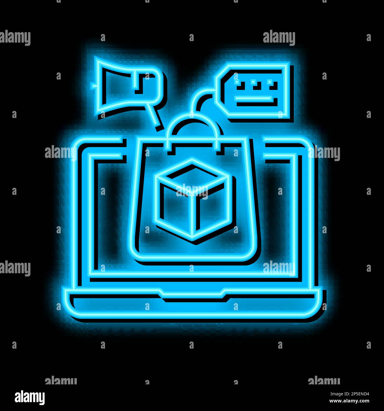 product advertising online neon glow icon illustration Stock Vector ...