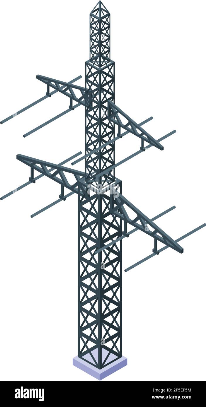 Energy tower icon isometric vector. Power plant. Factory station Stock ...