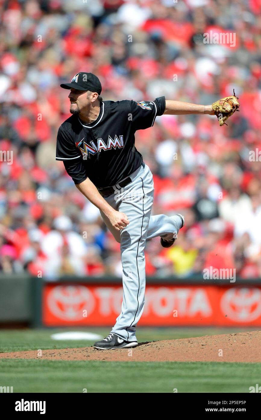 Miami Marlins pitcher Chad Qualls #50 during a game against the ...
