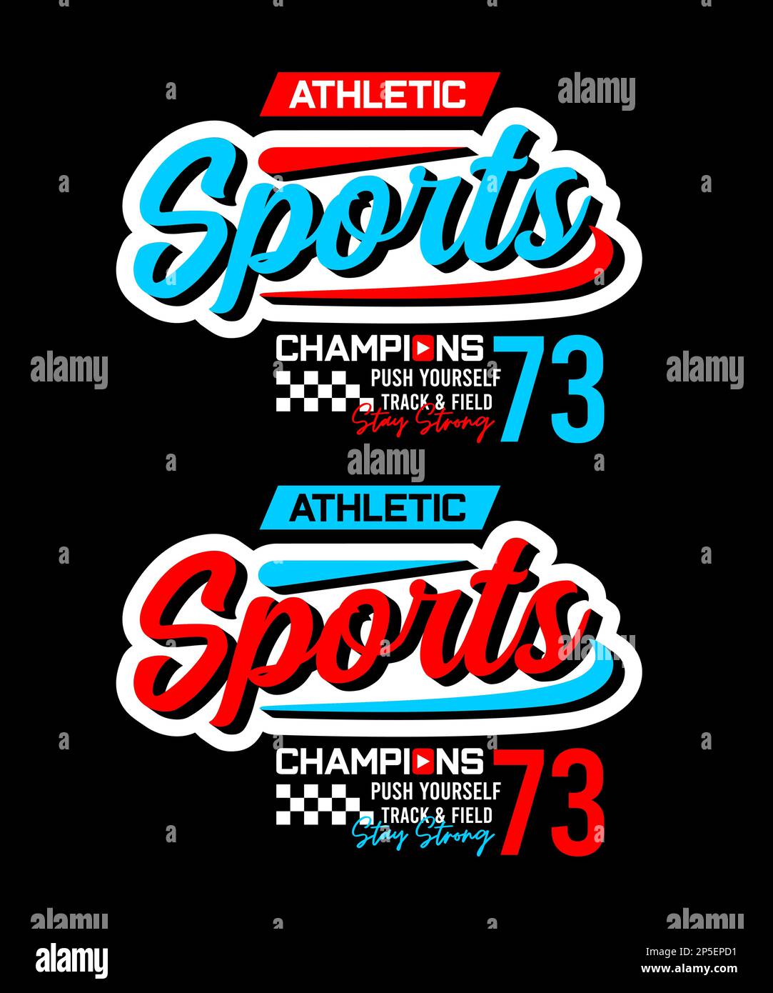 Athletic sports, design graphic for print on t shirts, labels, posters ...