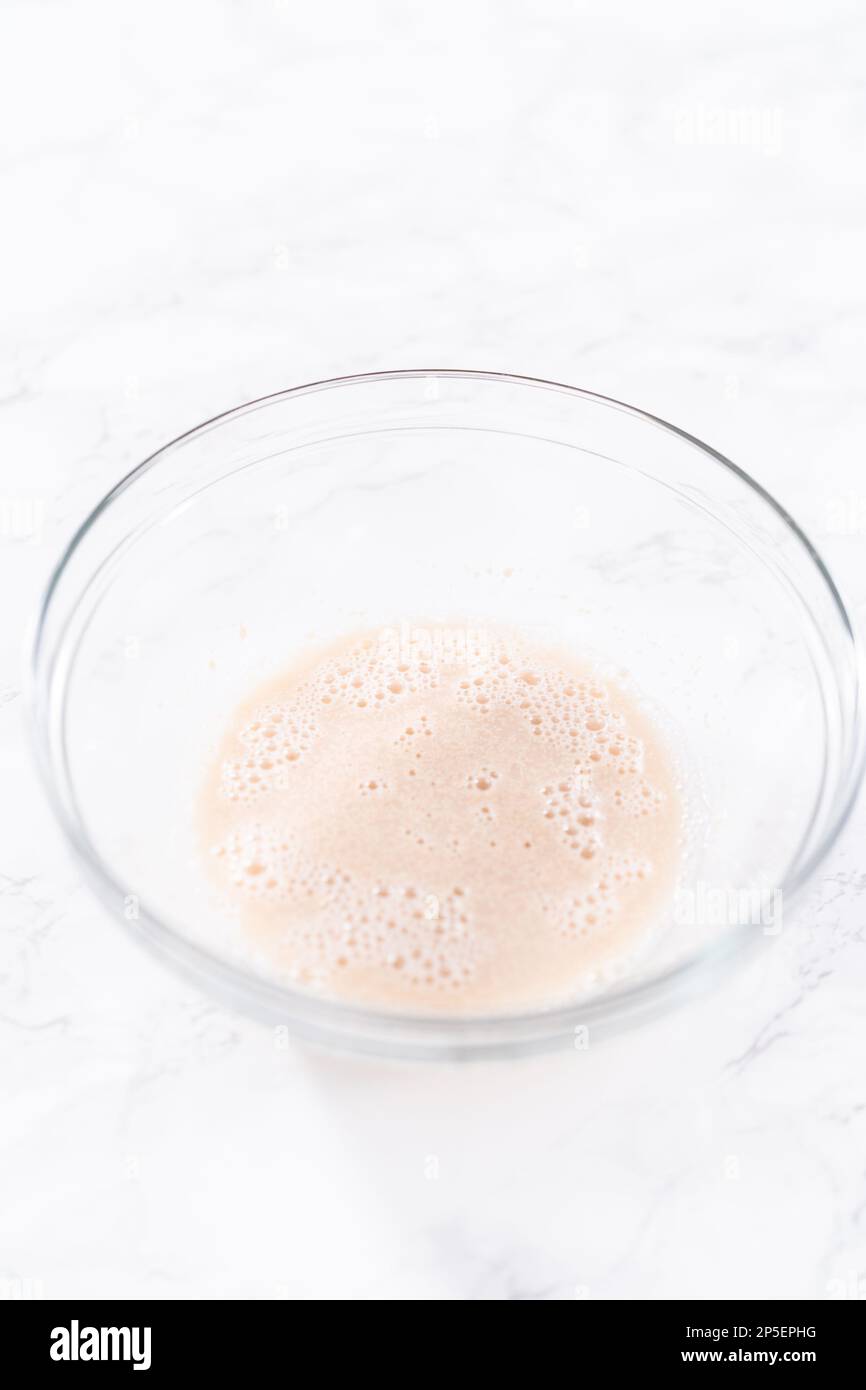 Activating dry yeast Stock Photo - Alamy